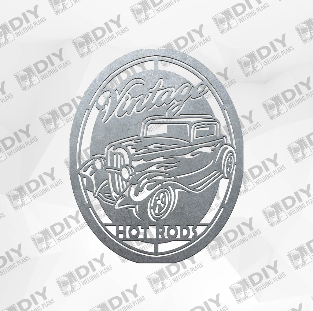 Vintage Hotrod Garage Sign - DXF File Only — DIY Welding Plans