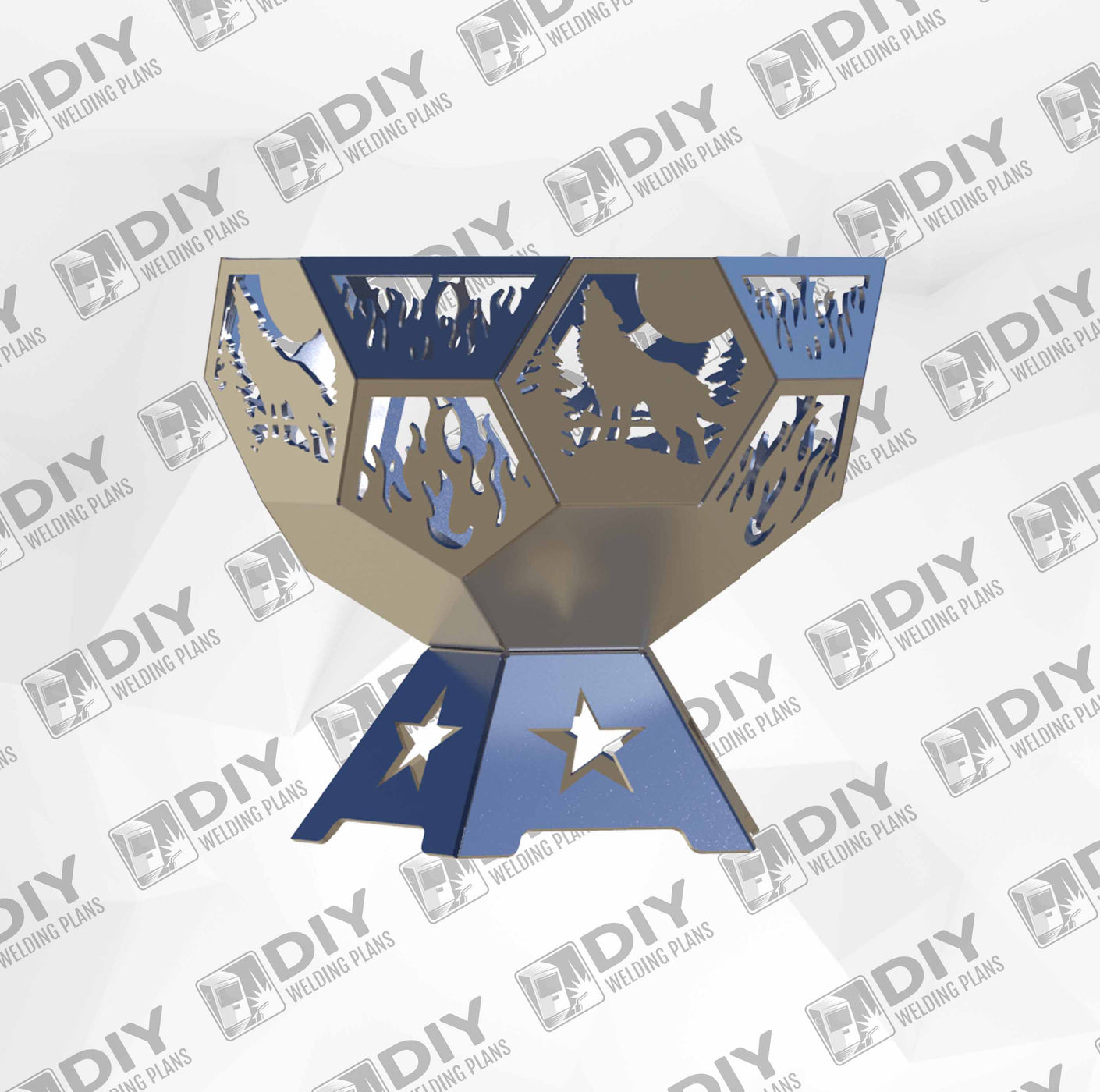 24" in wolf half dome fire pit - Plasma Laser DXF Cut File — DIY ...
