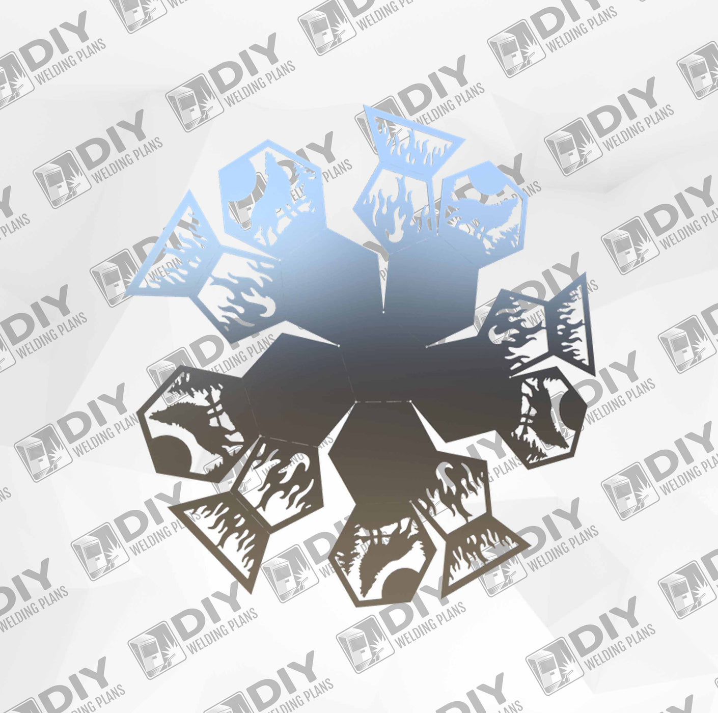 24" in wolf half dome fire pit - Plasma Laser DXF Cut File — DIY ...