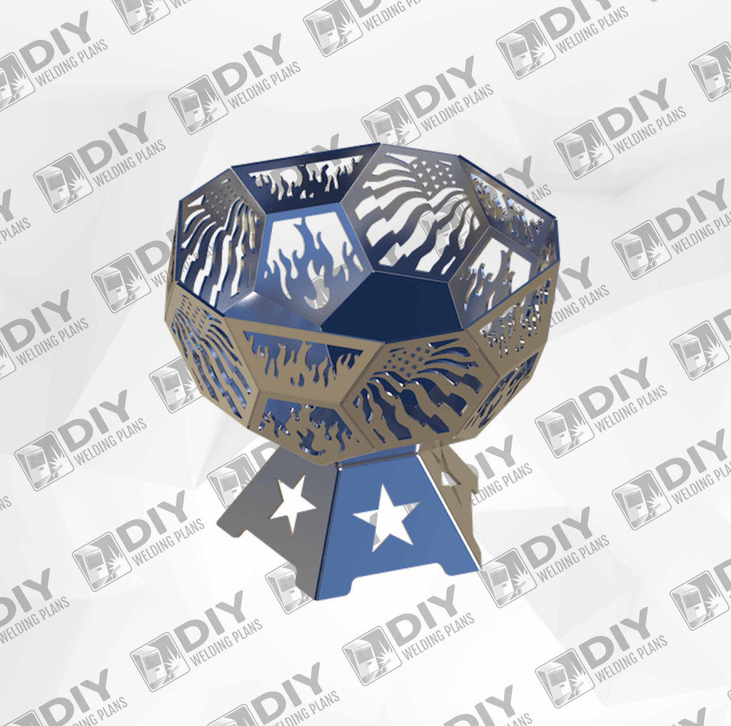 24" in Flag half dome fire pit - Plasma Laser DXF Cut File — DIY ...