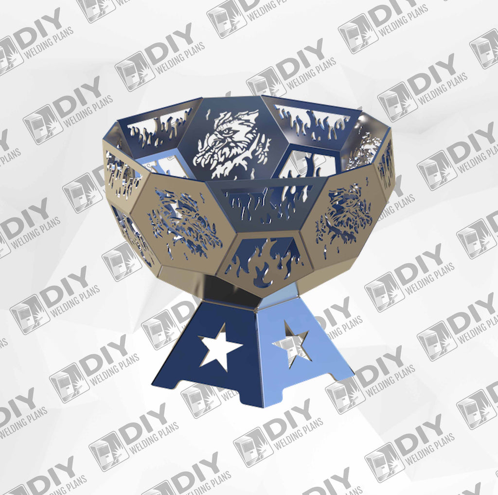 24" in Eagle half dome fire pit - Plasma Laser DXF Cut File — DIY ...