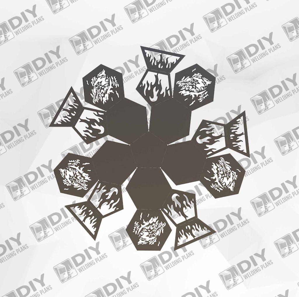 24" in Eagle half dome fire pit - Plasma Laser DXF Cut File — DIY ...