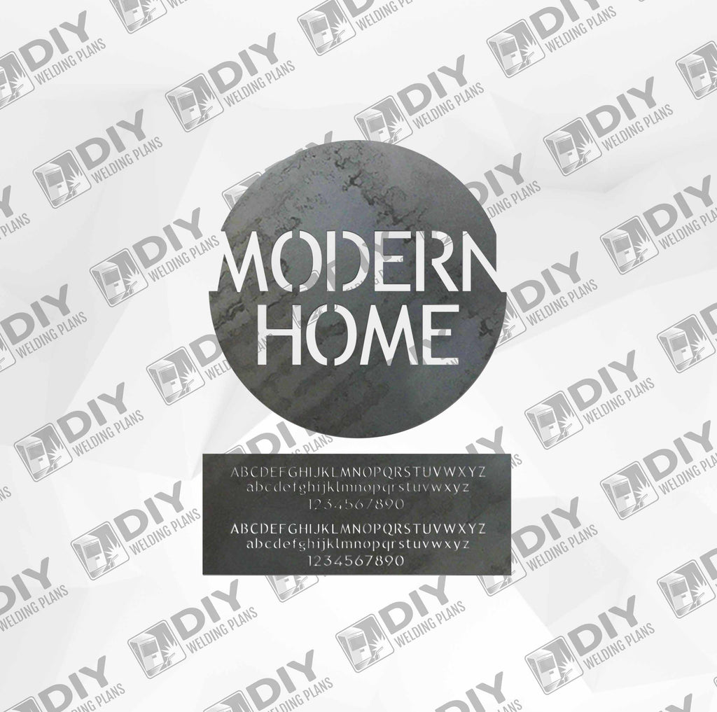 CNC Font - Modern Home Font - Custom Font for CNC — DIY Welding Plans