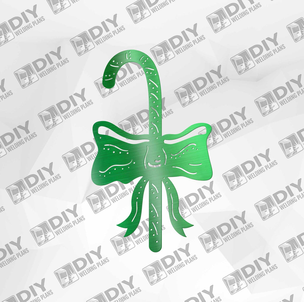 Candy Cane with Ribbon DXF Plasma File — DIY Welding Plans