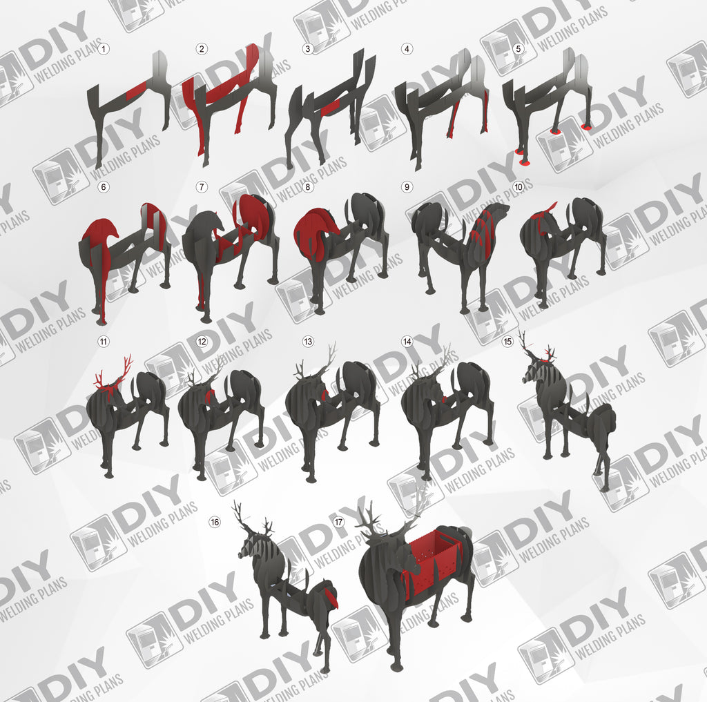 3D Deer Standing - DXF File Only — DIY Welding Plans