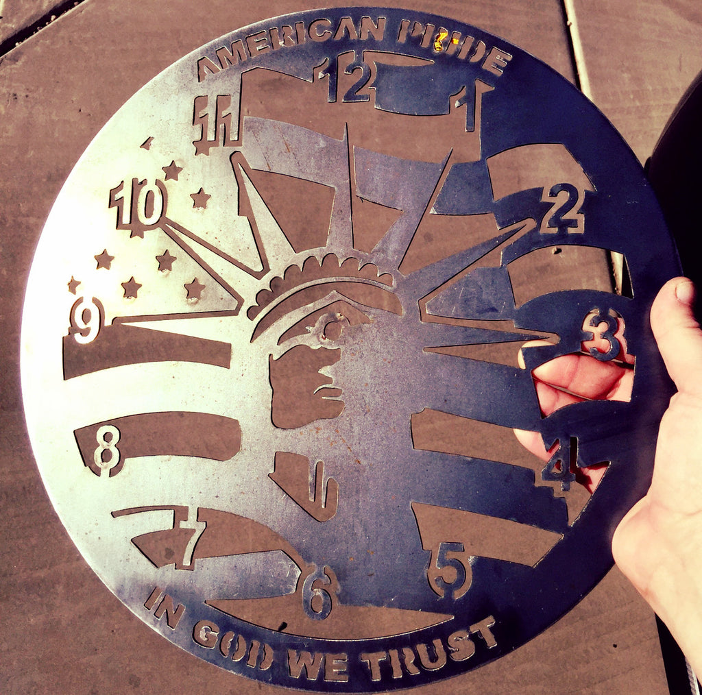 USA Statue of Liberty Patriotic Clock - DXF File Only — DIY Welding Plans