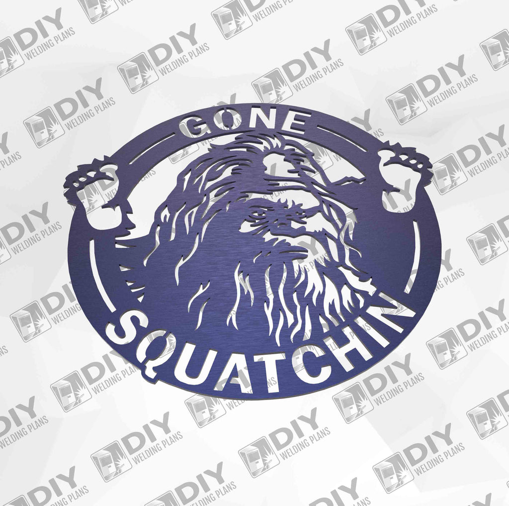 12" Gone Squatchin Sign DXF Plasma File — DIY Welding Plans