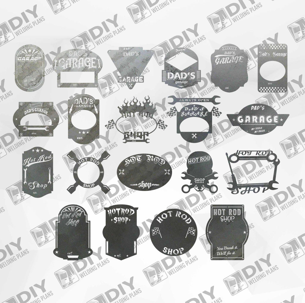 20 Hot Rod and Dad's Garage Sign Bundle - Designs DXF Plasma File — DIY ...
