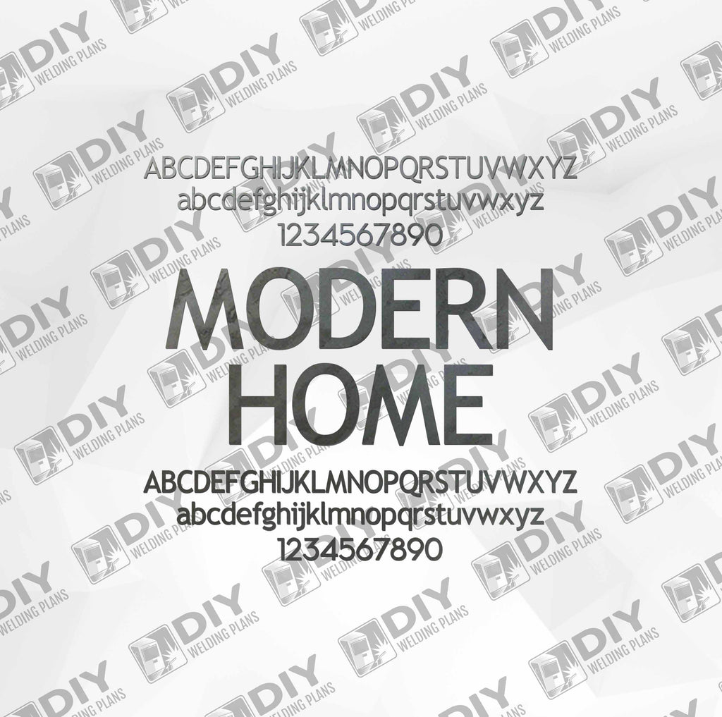 CNC Font - Modern Home Font - Custom Font for CNC — DIY Welding Plans