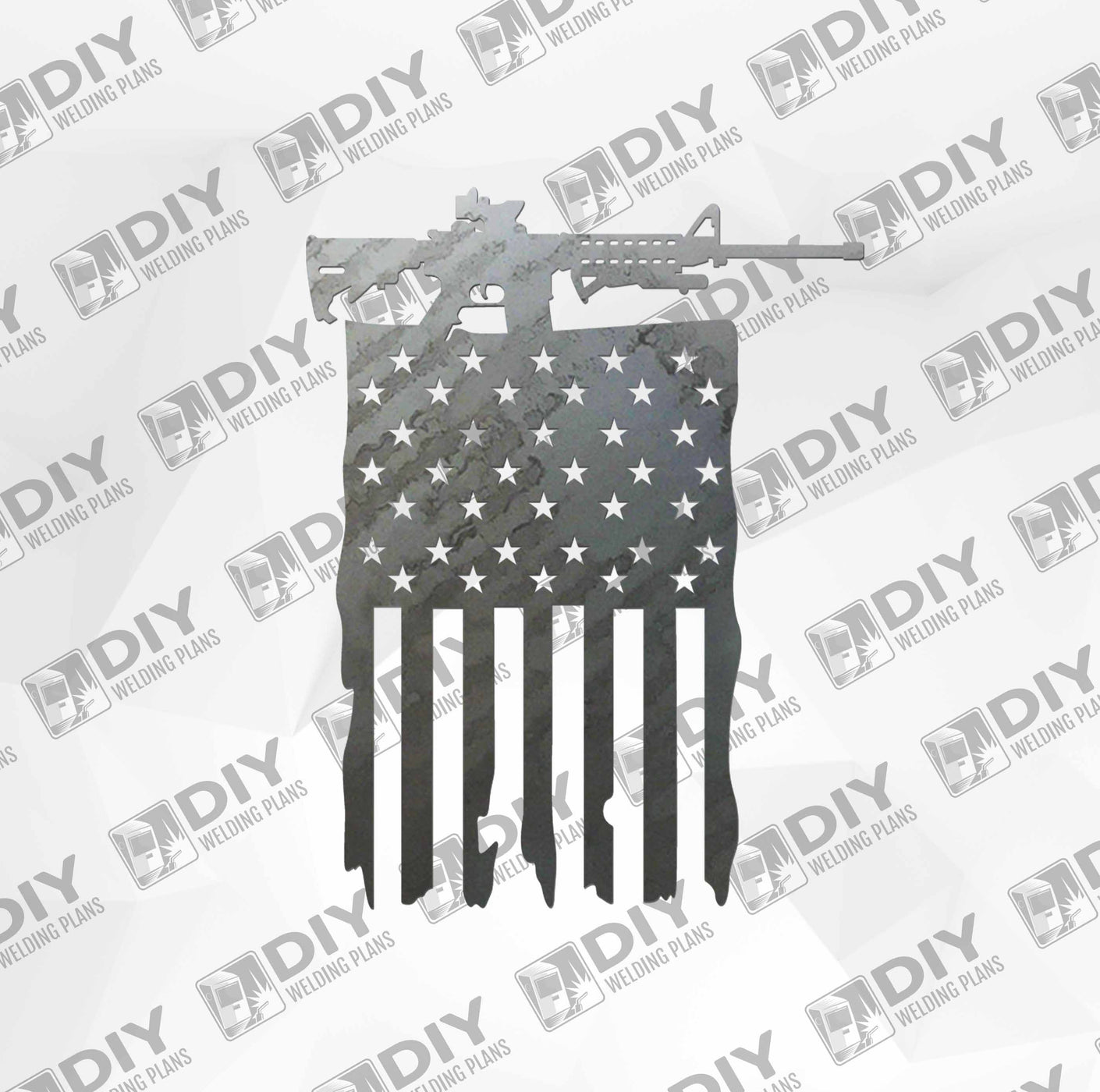 Patriotic Sign 10 DXF Plasma File — DIY Welding Plans