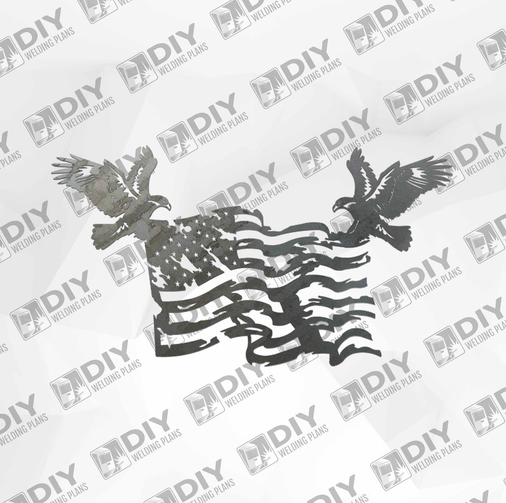 Patriotic Sign 25 DXF Plasma File — DIY Welding Plans