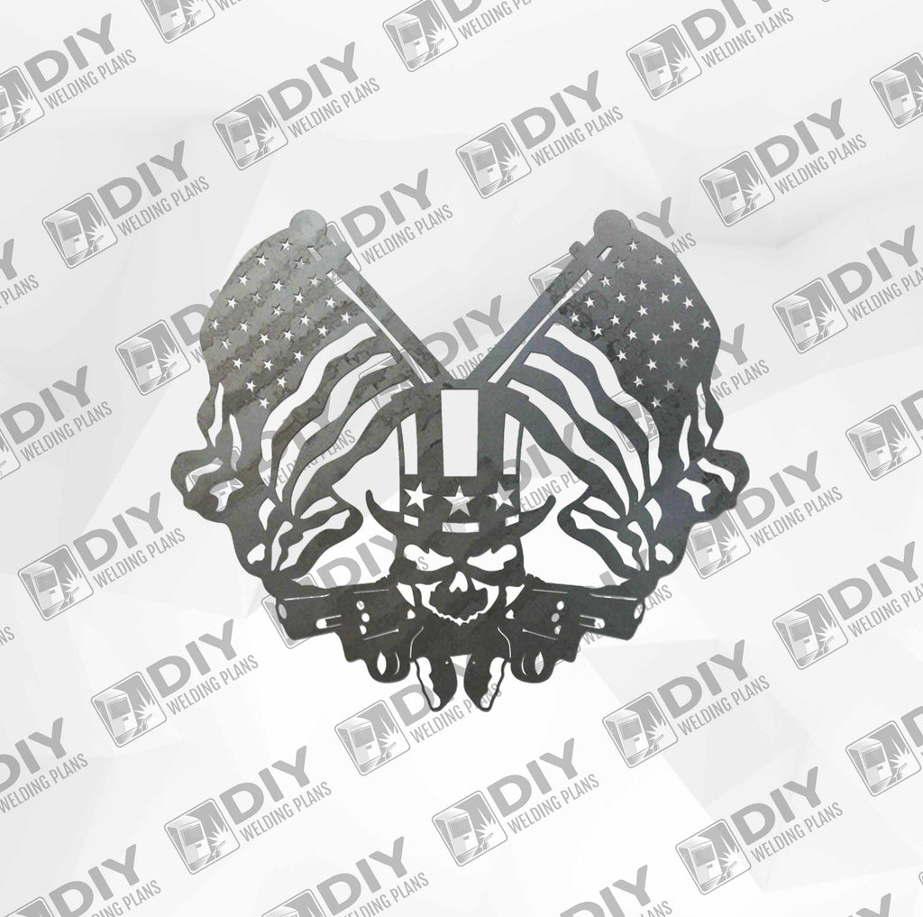 Patriotic Sign 8 DXF Plasma File — DIY Welding Plans