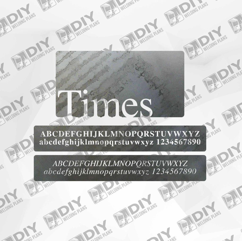 CNC Font - Times Font - Custom Font for CNC — DIY Welding Plans