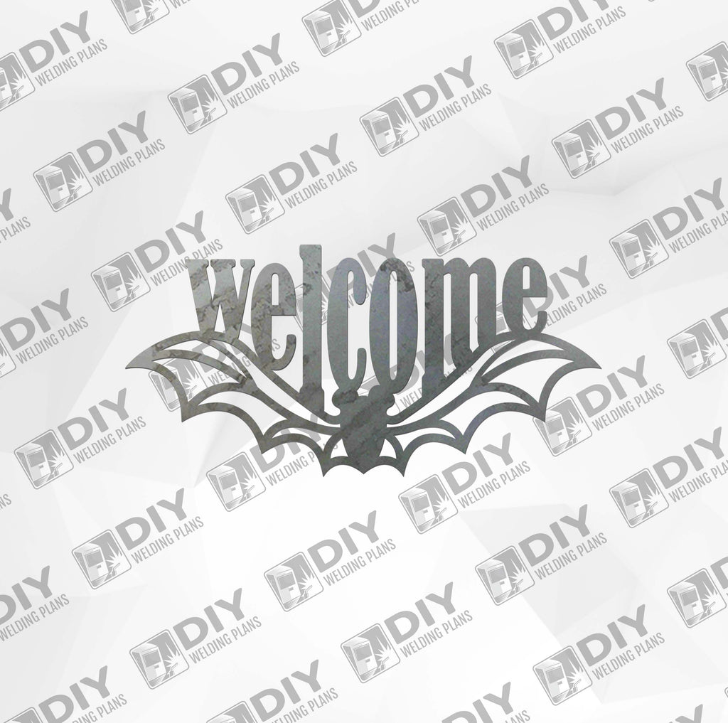 Halloween Bat 2 Welcome Sign DXF Plasma File — DIY Welding Plans