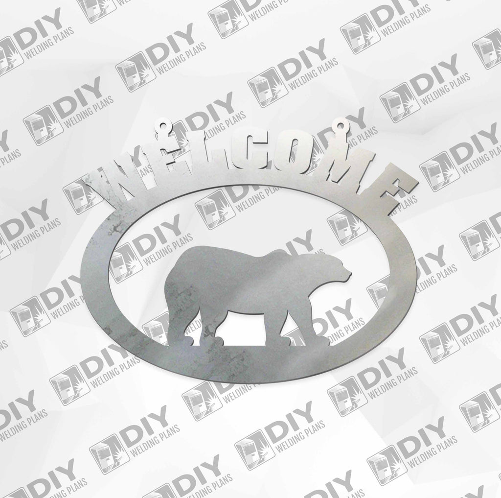 18” x 15” Welcome Bear Sign DXF Plasma File — DIY Welding Plans