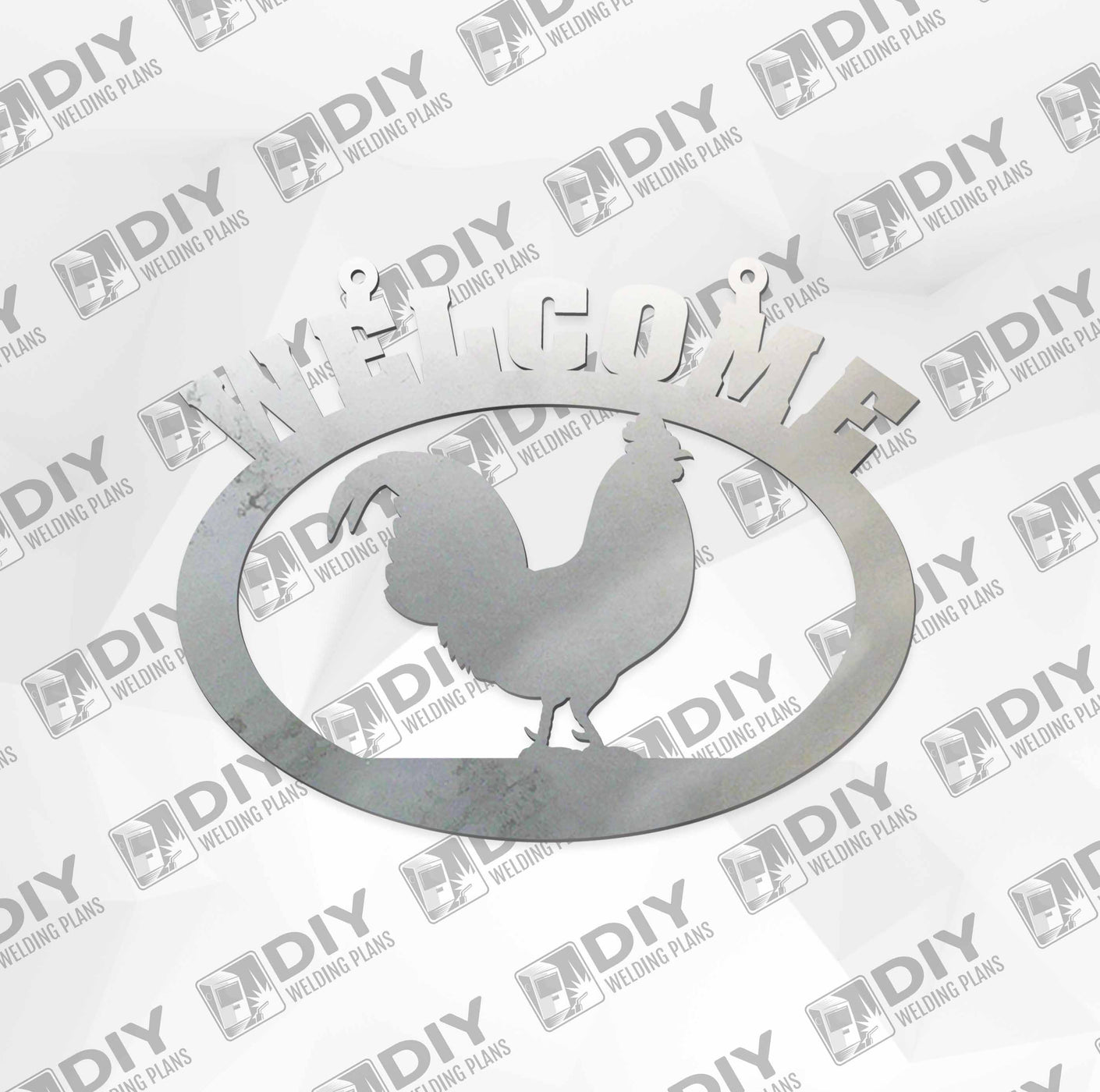 18” x 15” Welcome Chicken Sign DXF Plasma File — DIY Welding Plans