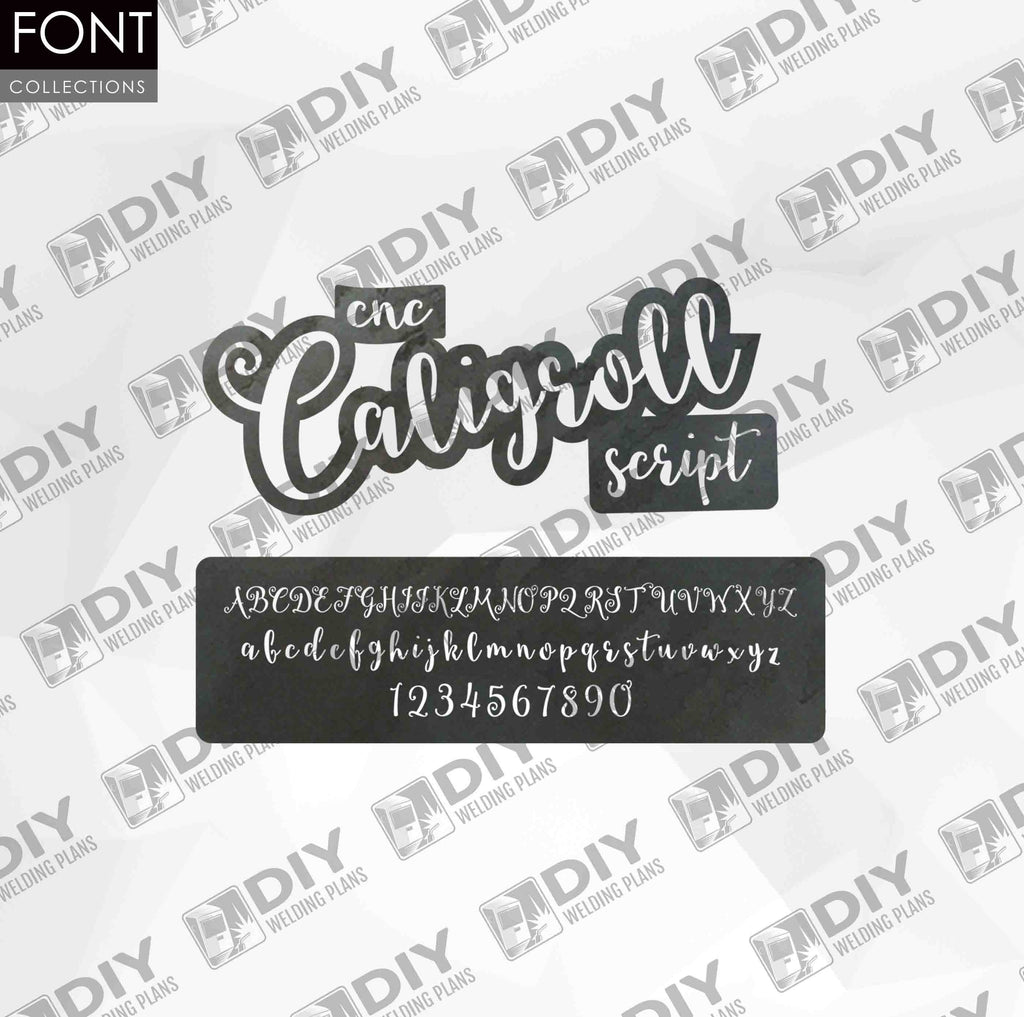 CNC Font - Caligroll Script Font - Custom Font for CNC — DIY Welding Plans