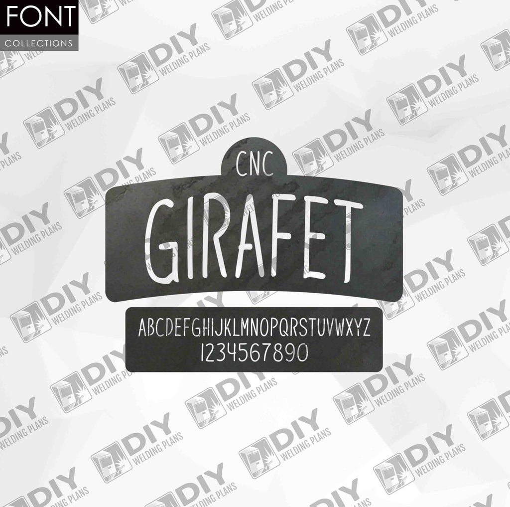 CNC Font - Girafet Font - Custom Font for CNC — DIY Welding Plans