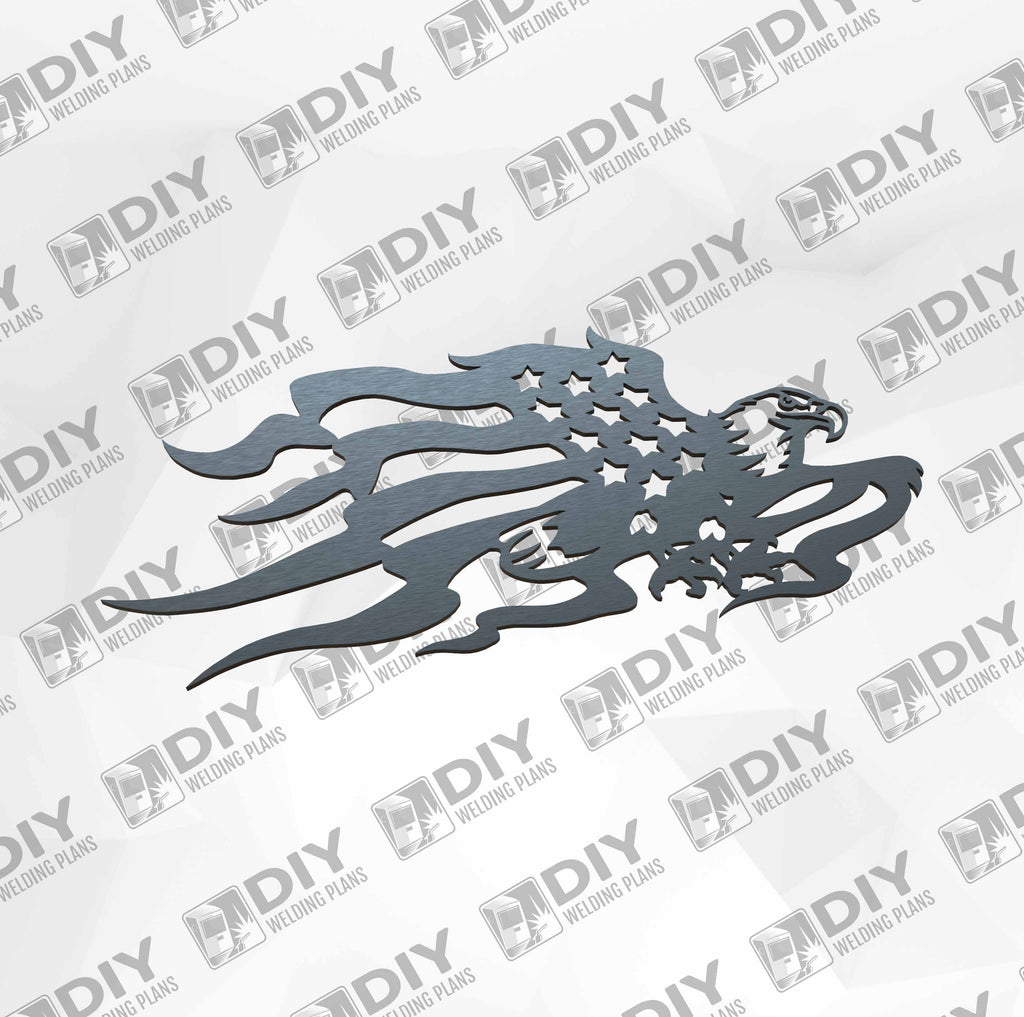Eagle Flying Usa Flag - DXF File Only — DIY Welding Plans