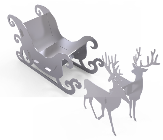 Santa's Sleigh and Reindeer - Plasma Laser DXF Cut File — DIY Welding Plans